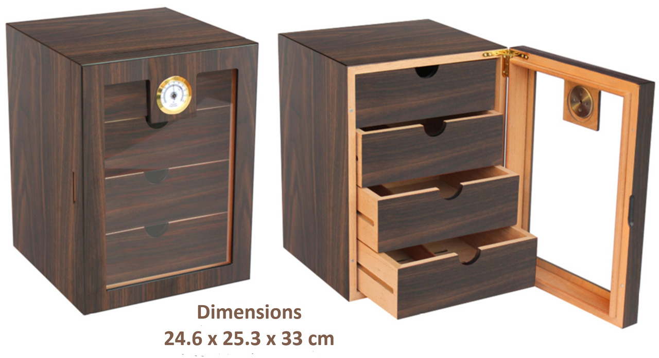 Four Draw Cigar Cabinet - Walnut - Cigar Hut