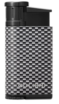 Colibri Evo Single Jet Lighter - White Carbon Fibre - Cigar Hut