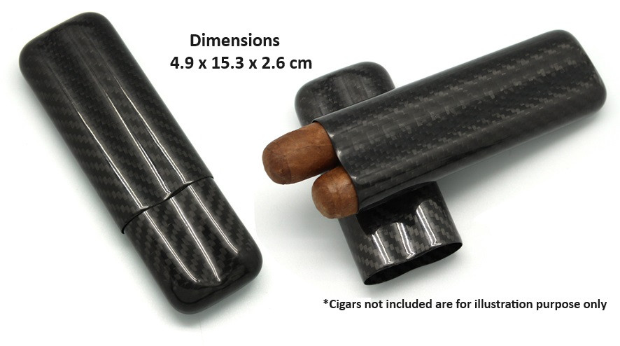 Genuine Carbon Fibre Two cigar Holder - Cigar Hut