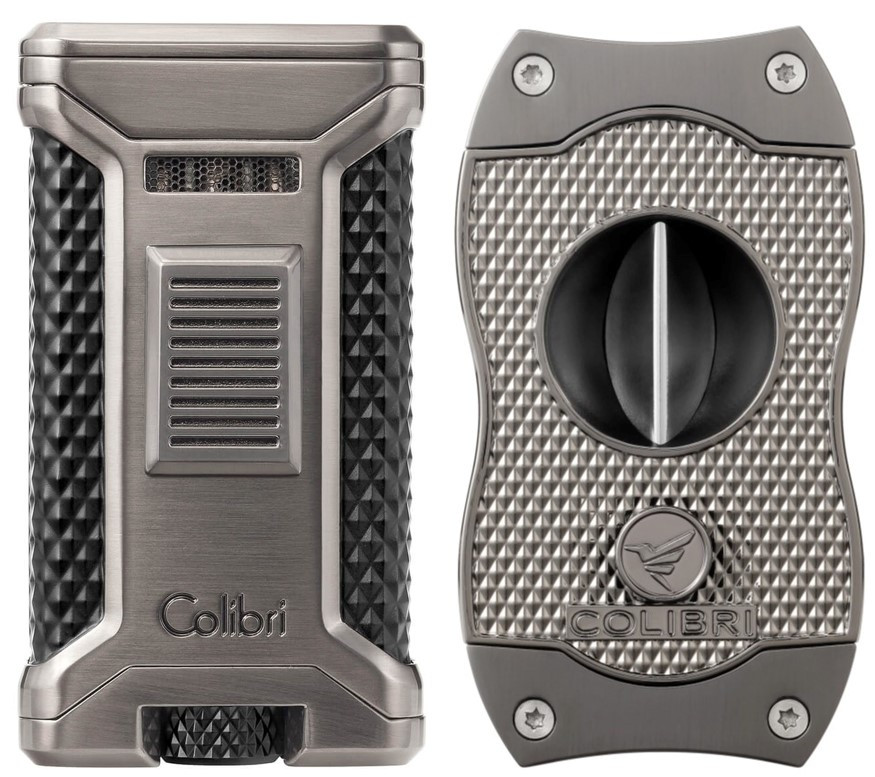 Colibri Ascari + Diamond V Cut Gift Set - Gunmetal - Cigar Hut