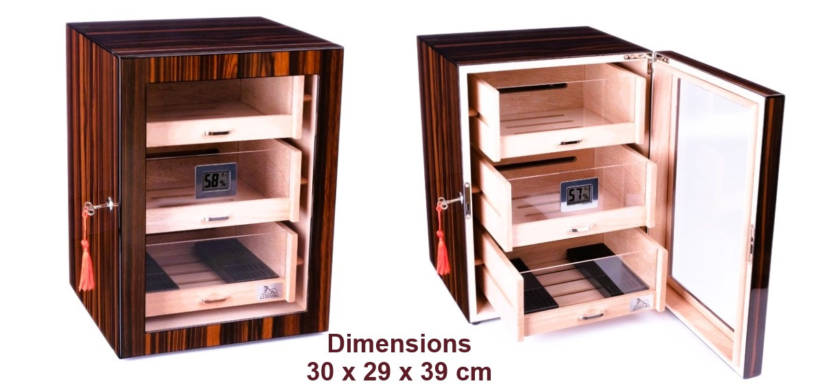 The Regent Cigar Cabinet - Ebony - Cigar Hut