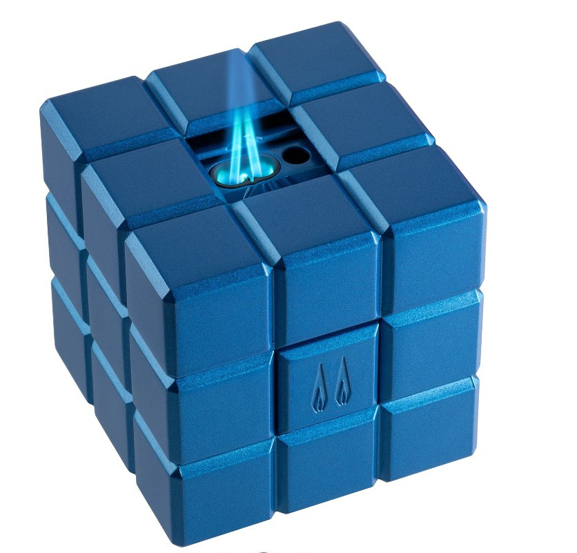 Colibri Heritage Cube Desk Lighter - Blue - Cigar Hut