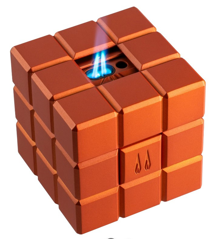 Colibri Heritage Cube Desk Lighter - Orange - Cigar Hut