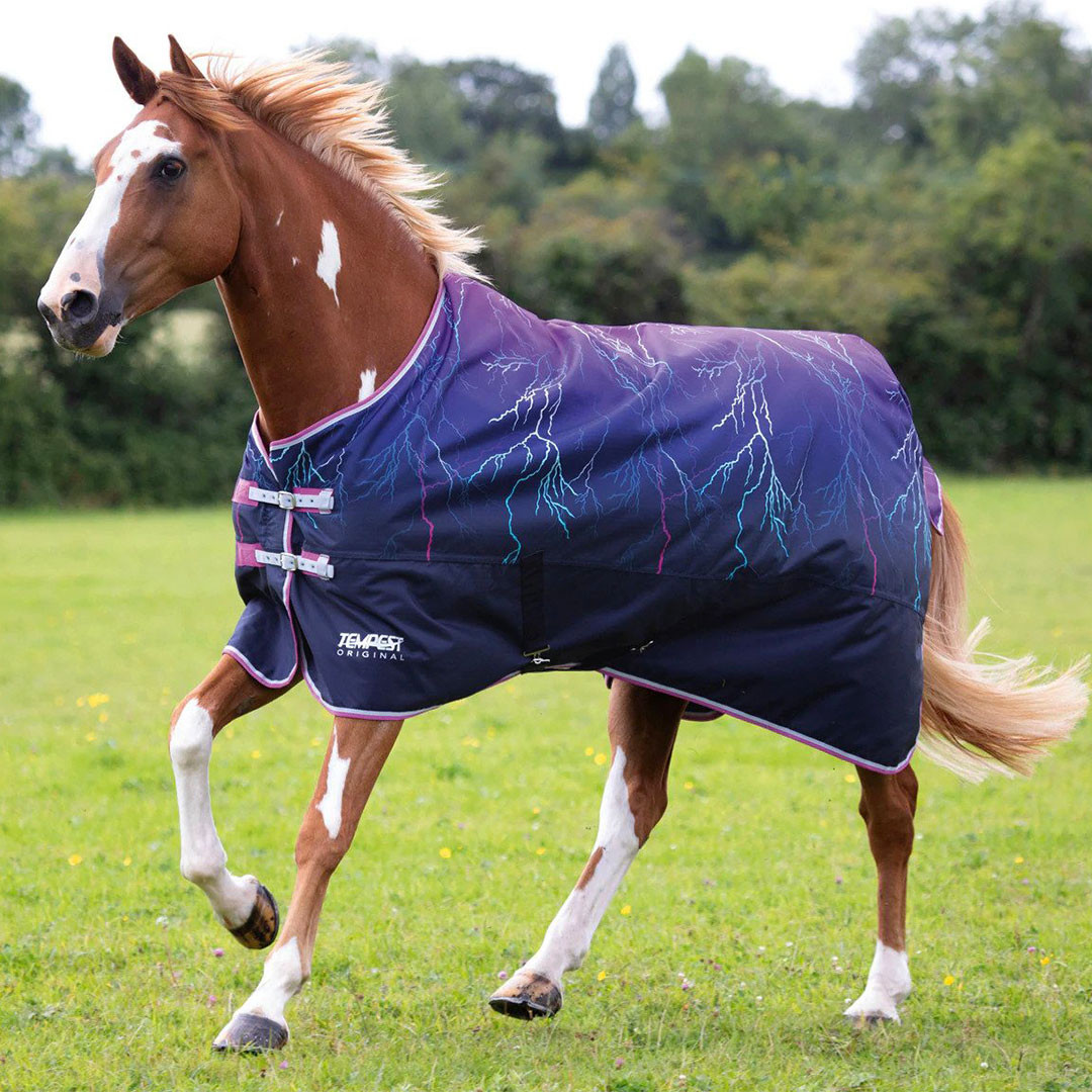 Shires Tempest Original Turnout Rain Sheet, Purple Lightning