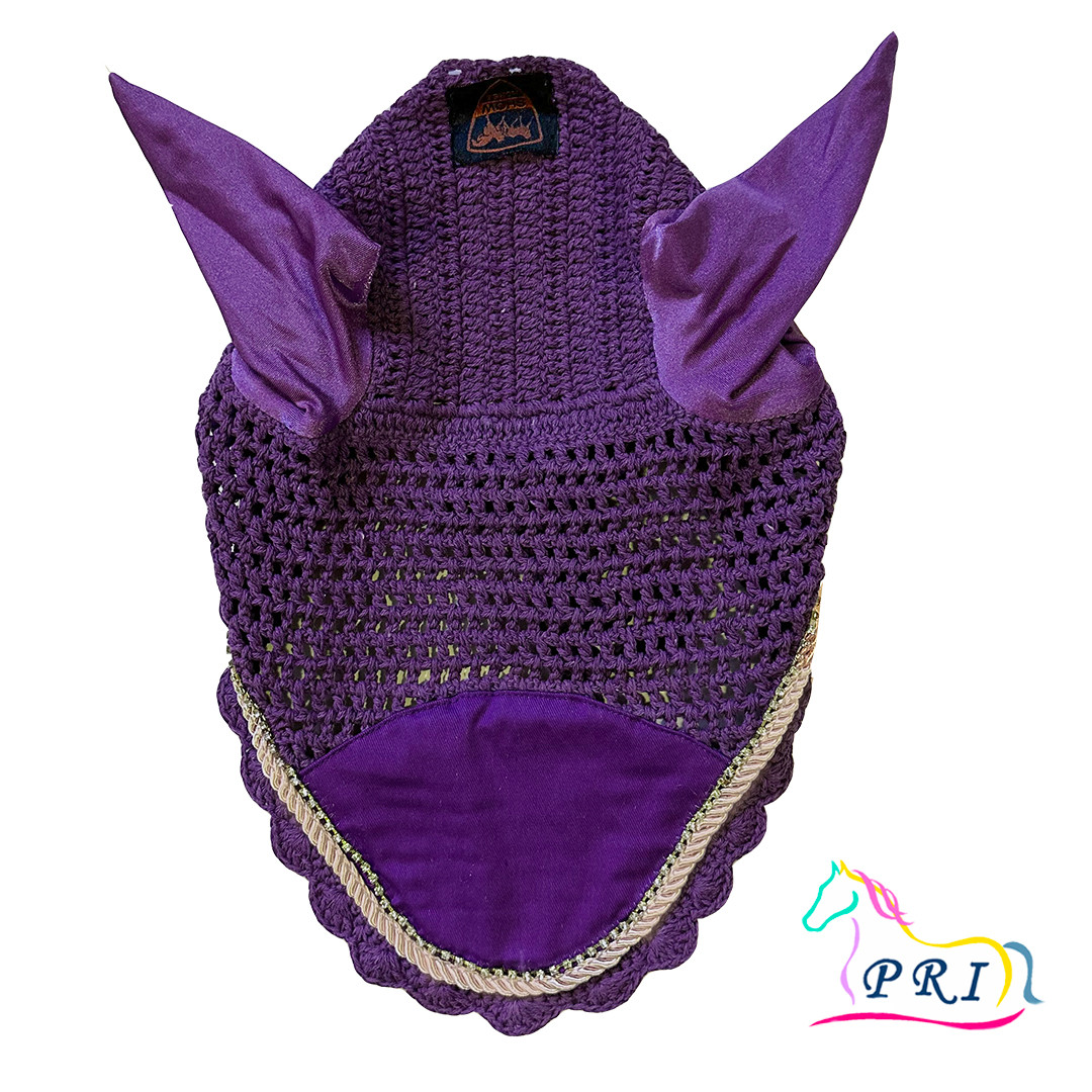 PRI Scalloped Pony Ear Nets With Piping & Rhinestones
