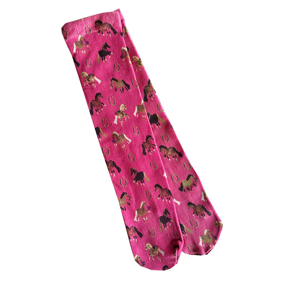 Lila Puff Ponies Socks