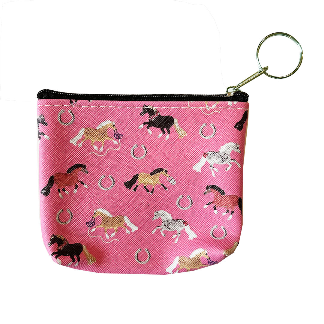 Puff Ponies Zippered Keychain Coin Purse, 4 Colors