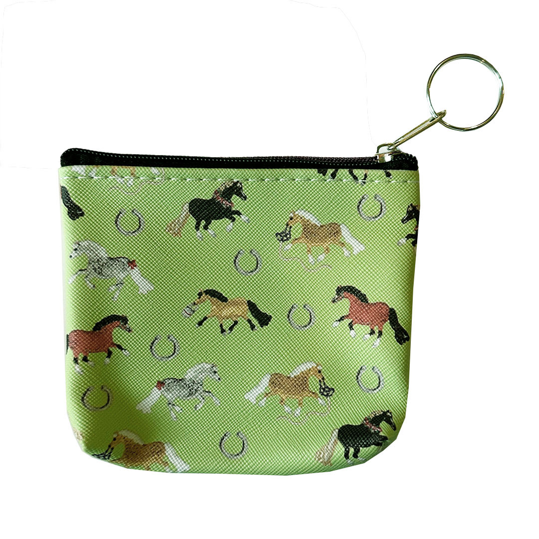 Puff Ponies Zippered Keychain Coin Purse, 4 Colors