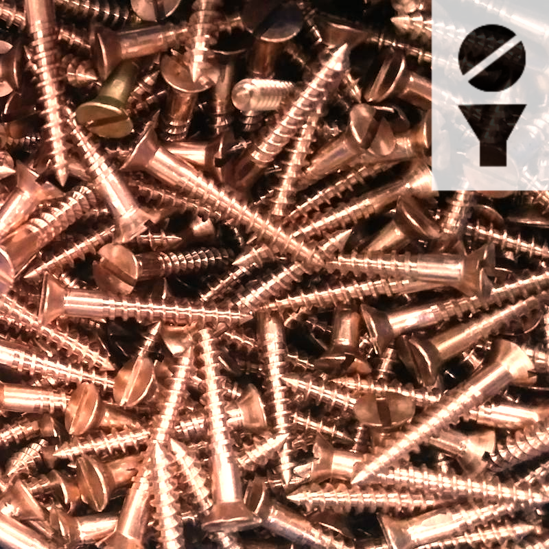 Silicon Bronze Screws - 6-Gauge Slotted Flat Head (030203 030206 030209 ...