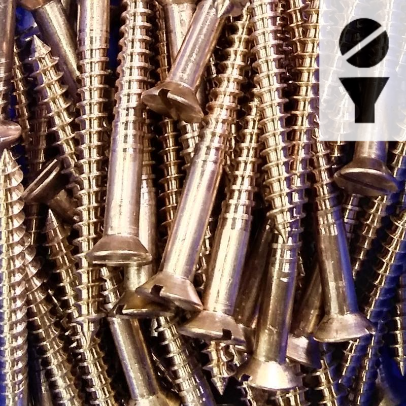 Silicon Bronze Screws - 12-Gauge Slotted Flat Head (030255 030254 ...