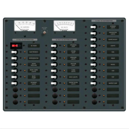 Circuit Breaker Panel DC Branch Traditional Metal with DC Meter - 100A ...