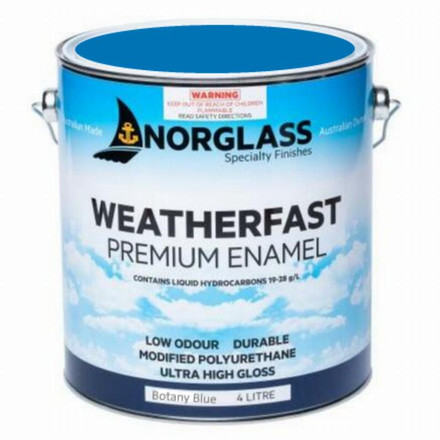 Norglass Weatherfast Premium Gloss Enamel - Botany Blue (9909 9955 8077 ...