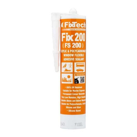 FixTech FS200 Silicone Sealant - 310ml Cartridge, Black (FS200BKL03 ...