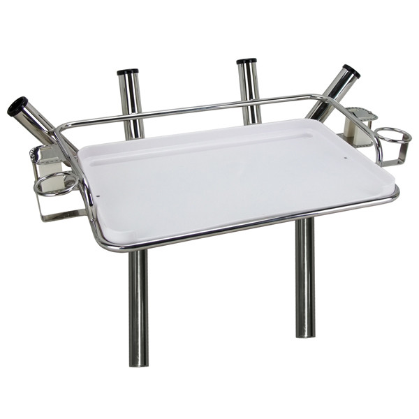 Stainless Steel Deluxe Bait Station with Rod Holders & Legs | Boat ...