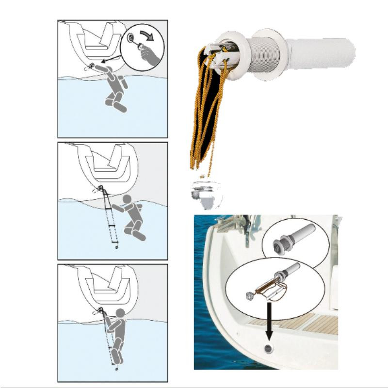 Nuova Rade Safety Ladder - Flush Mount (RWB8713) | Boat Warehouse