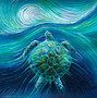Turtle Spirit Energy Painting - Giclee Print - Energy Artist Julia