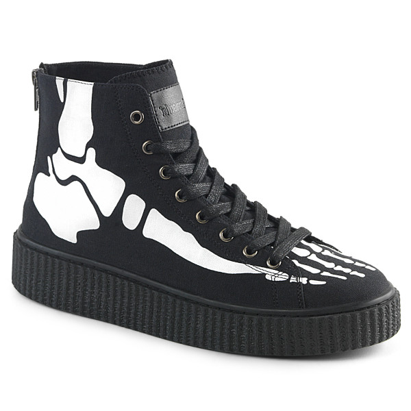 Ankle High Platform Sneakers with Skeleton Foot