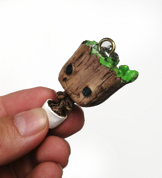 Potted Groot Keychain - Nuclear Waste