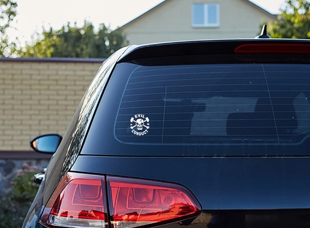 Evil Conduct - Skull Logo 6x6" Vinyl Cut Sticker - Nuclear Waste