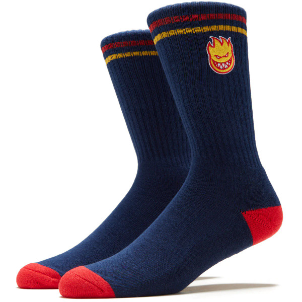 Spitfire Bighead Fill Embroidered Navy/Red/Gold Swirl Socks - Nuclear Waste