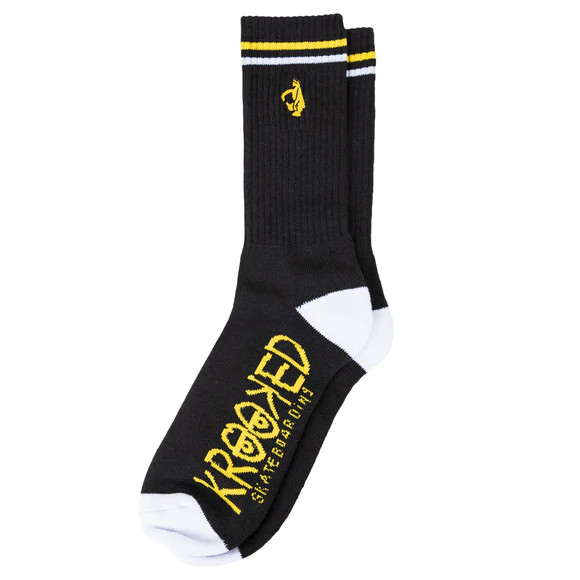 Krooked Shmoo Black/White/Yellow Embroidered Sock - Nuclear Waste