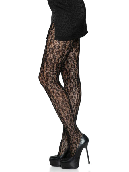 Leopard FishNet Tights - Nuclear Waste
