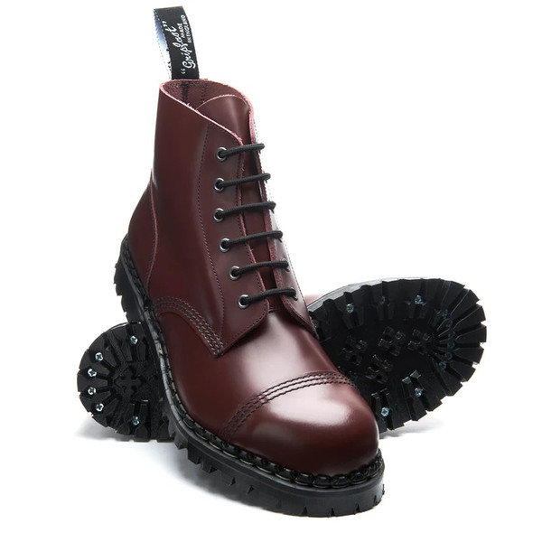 Oxblood Hi-Shine 6i Steel Toe Capped Derby Boots - Nuclear Waste