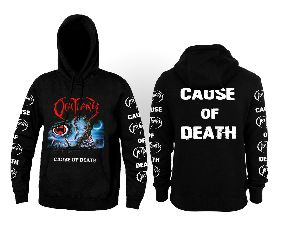 Obituary - Cause of Death Hooded Sweatshirt - Nuclear Waste Obituary - Cause of Death Hooded Sweatshirt - Nuclear Waste