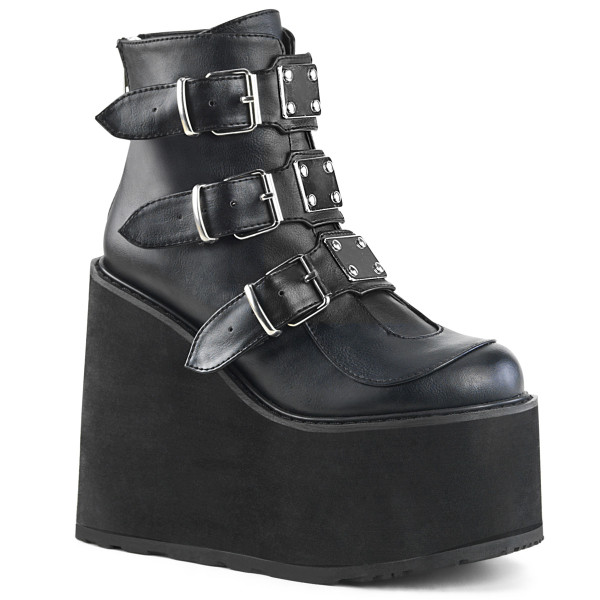 Ankle Boots with Platform and Metal Plate Straps