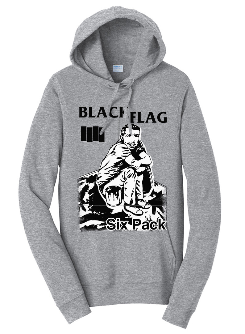 Black Flag - Six Pack Grey Hooded Sweatshirt - Nuclear Waste