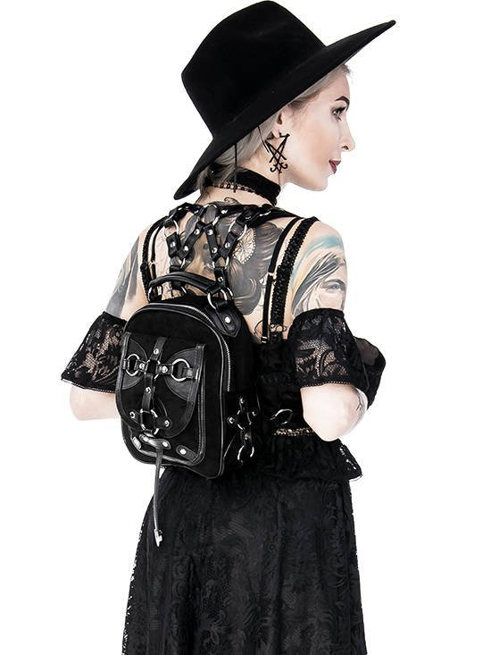 Bellatrix Small Gothic Backpack with Harness - Nuclear Waste