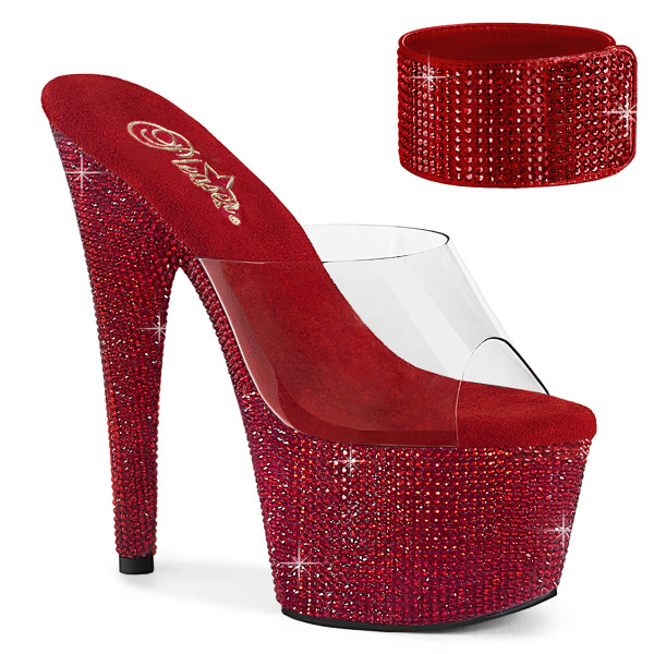 Rhinestone Encrusted Platform Slide w/ Removable Cuff