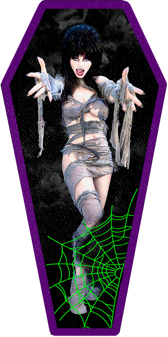 Elvira - Mummy Coffin 3x6" Color Patch - Nuclear Waste