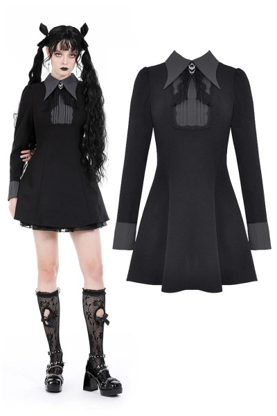 Preppy Goth Princess Black Dolly Dress - Nuclear Waste