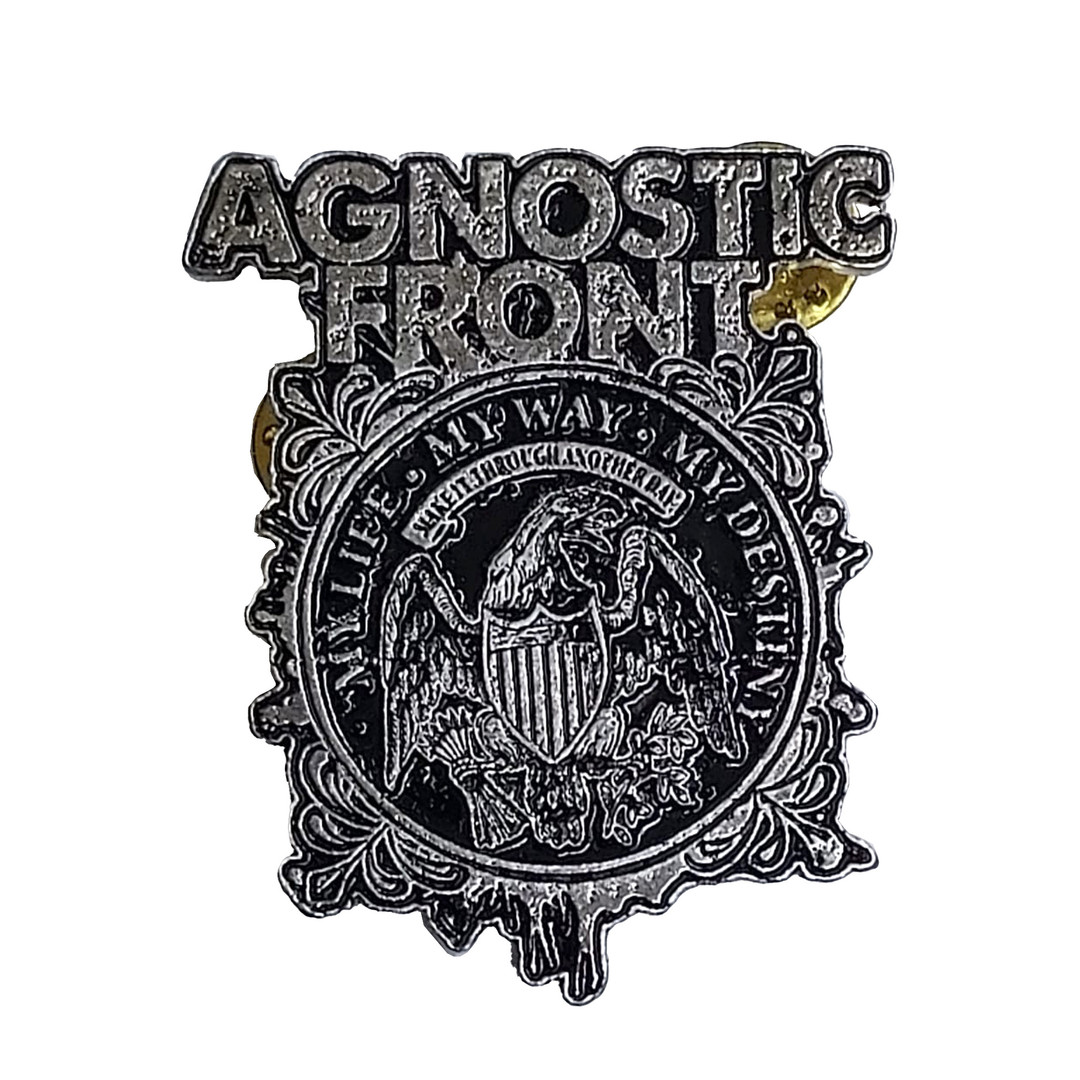 Agnostic Front - My Life 2" Metal Badge Pin - Nuclear Waste