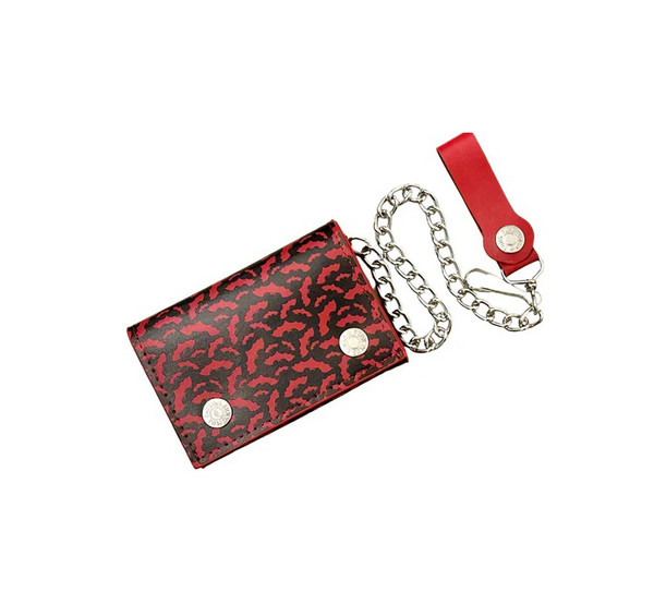 Red Bats Genuine Leather Tri-Fold Wallet - Nuclear Waste