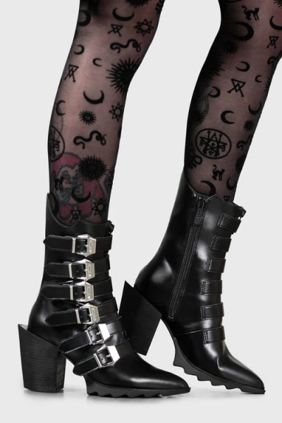 2 the Point Black Faux Leather Boots - Nuclear Waste