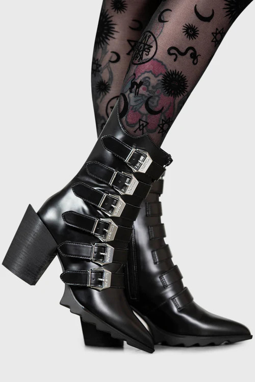 2 the Point Black Faux Leather Boots - Nuclear Waste