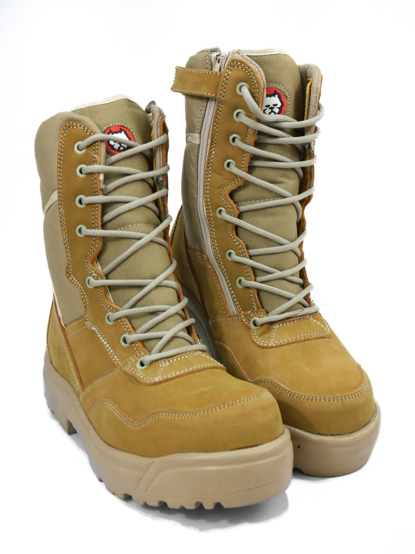 751 Camel Military All Leather Tactical Boots - Nuclear Waste