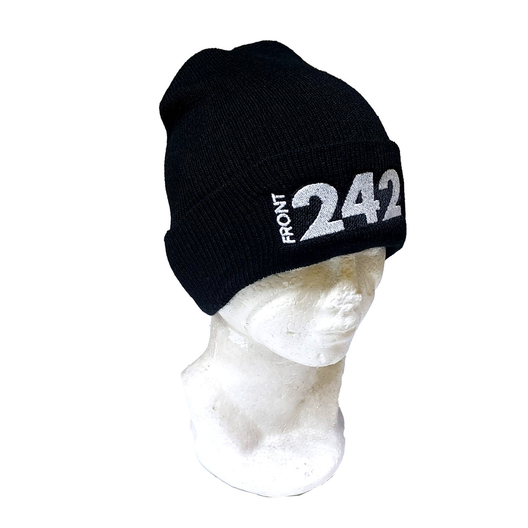 Front 242 - White Logo Embroidered Beanie - Nuclear Waste