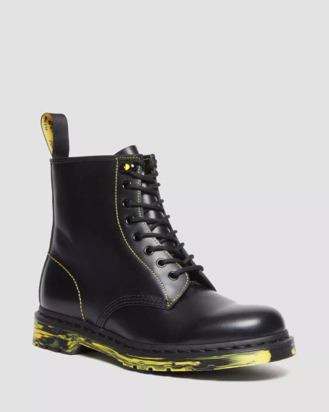 1460 Marbled Sole Smooth Leather Lace Up Boots - Nuclear Waste