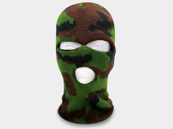 Woodland Camo 3 Hole Ski Mask - Nuclear Waste