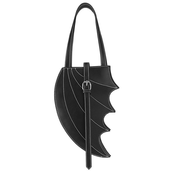 Black Vegan Leather Bat Wing Purse - Nuclear Waste