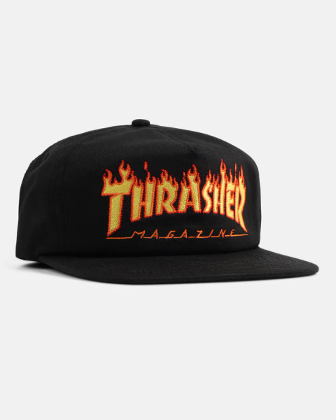 Thrasher Embroidered Flame Black Mesh Cap - Nuclear Waste