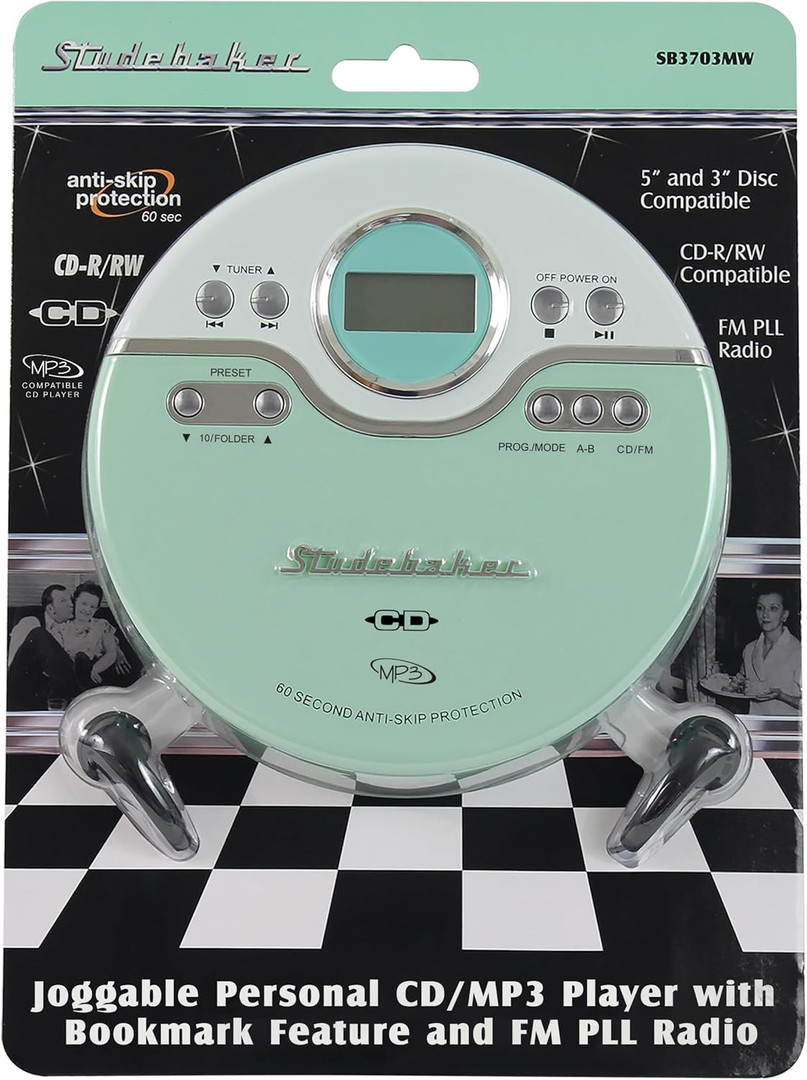 Studebaker Mint and White Joggable Personal CD/MP3 Player - Nuclear Waste