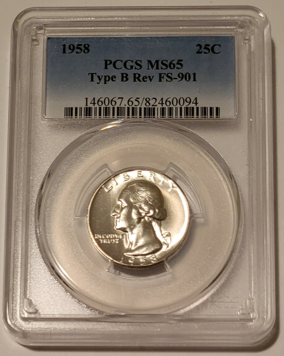 1958 Washington Quarter Type B Reverse FS-901 MS65 PCGS