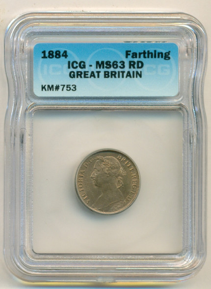 Great Britain 1884 Farthing MS63 RED ICG - Talos Numismatics