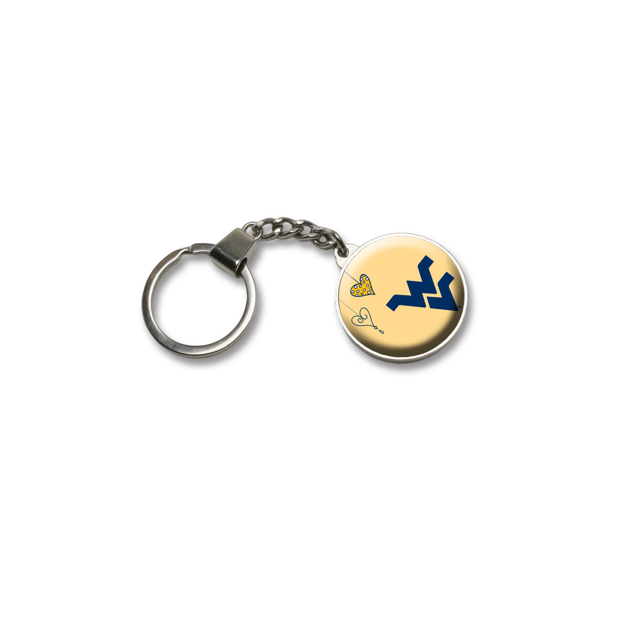 West Virginia Double Domed Keychain - Sunset Key Chains