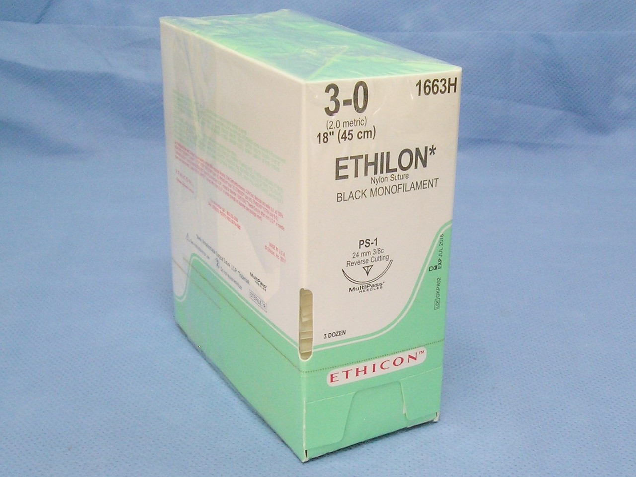 Ethicon Suture 1663H Ethilon, 3-0, 18 Ethicon Suture 1663H Ethilon, 3-0, 18