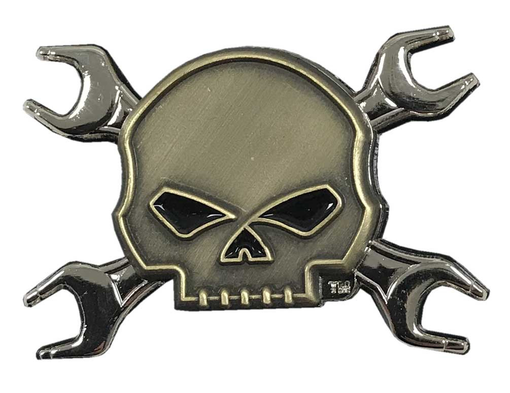 Harley-Davidson® Willie G Skull Wrench Crossbones Logo Pin, 1.75 x 1.25 ...